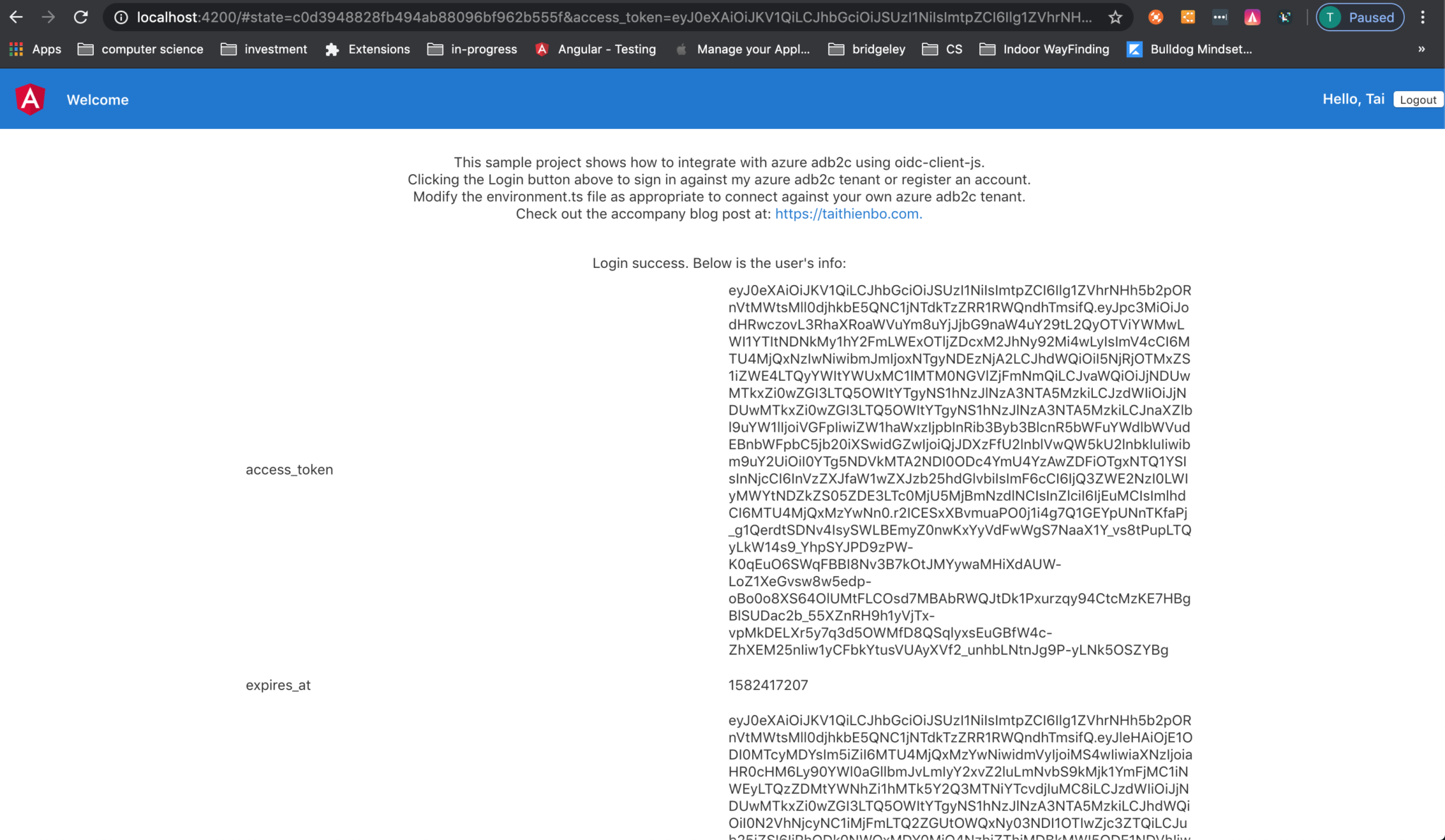 How To Authenticate User Against Azure Adb2c From Angular App Using Oidc Client Js Taithienbo